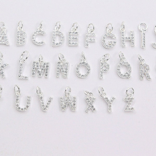 Sterling Silver Letters Charms - Etsy