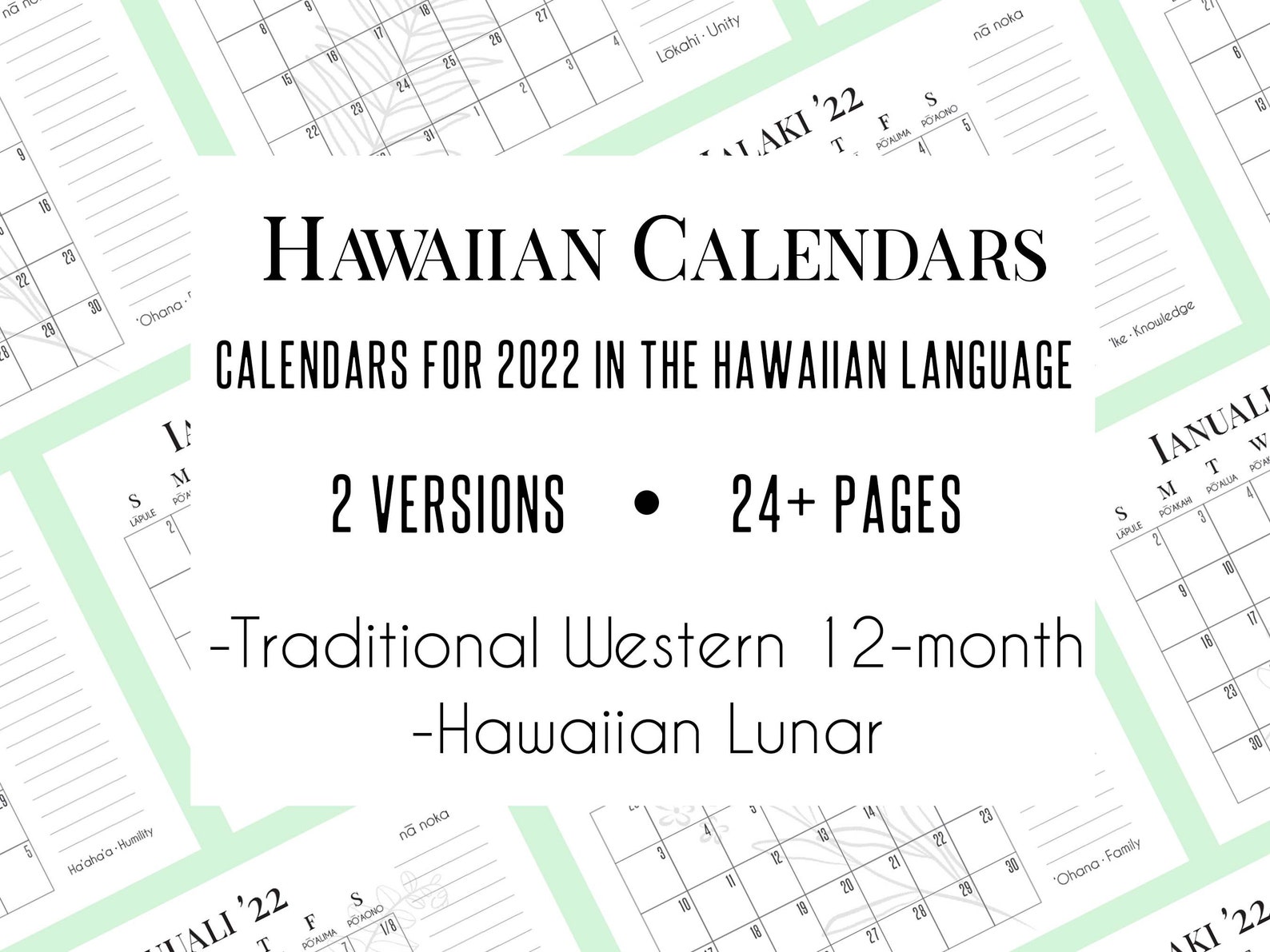 Hawaiian Calendar 2022 - Etsy