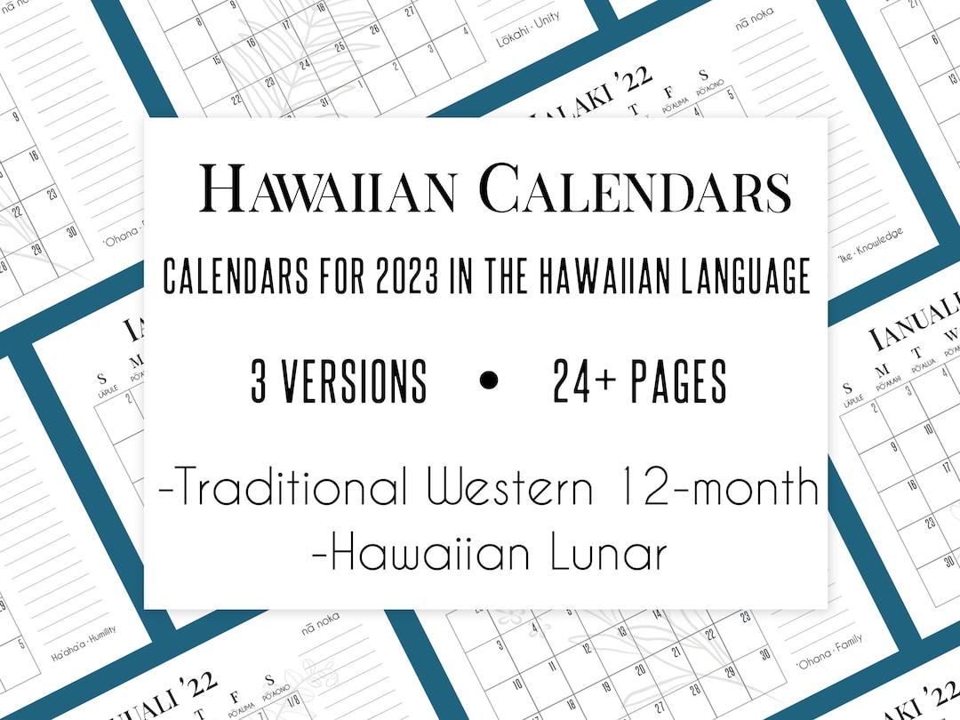Hawaiian Calendar 2023 - Etsy