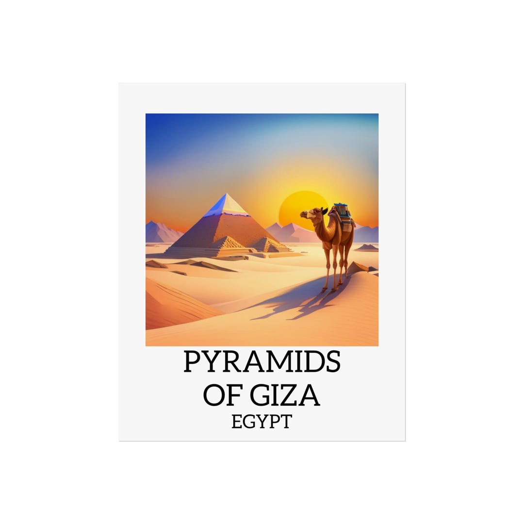 Pyramids of Giza, Egypt Travel Posters Vibrant Wall Art for Adventure ...