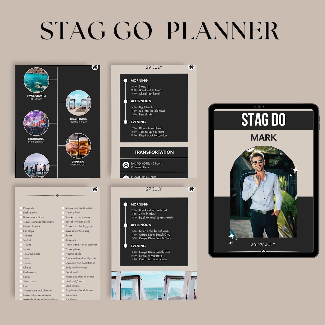 Stag Do Itinerary Template With PLR Resell Rights, Bachelor Party ...