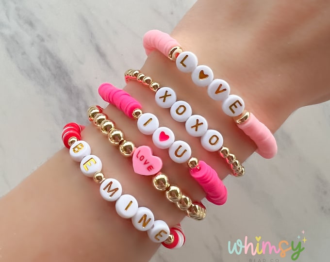 Pink and Red Valentine's Day Bracelets, Accessory, Women's and Girl's ...