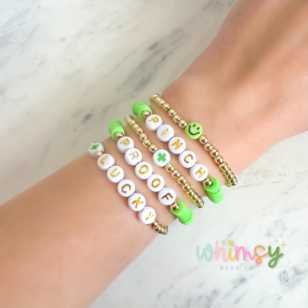 Pinch Proof Lime Green and Gold St. Patrick's Day Bracelets, Accessory ...
