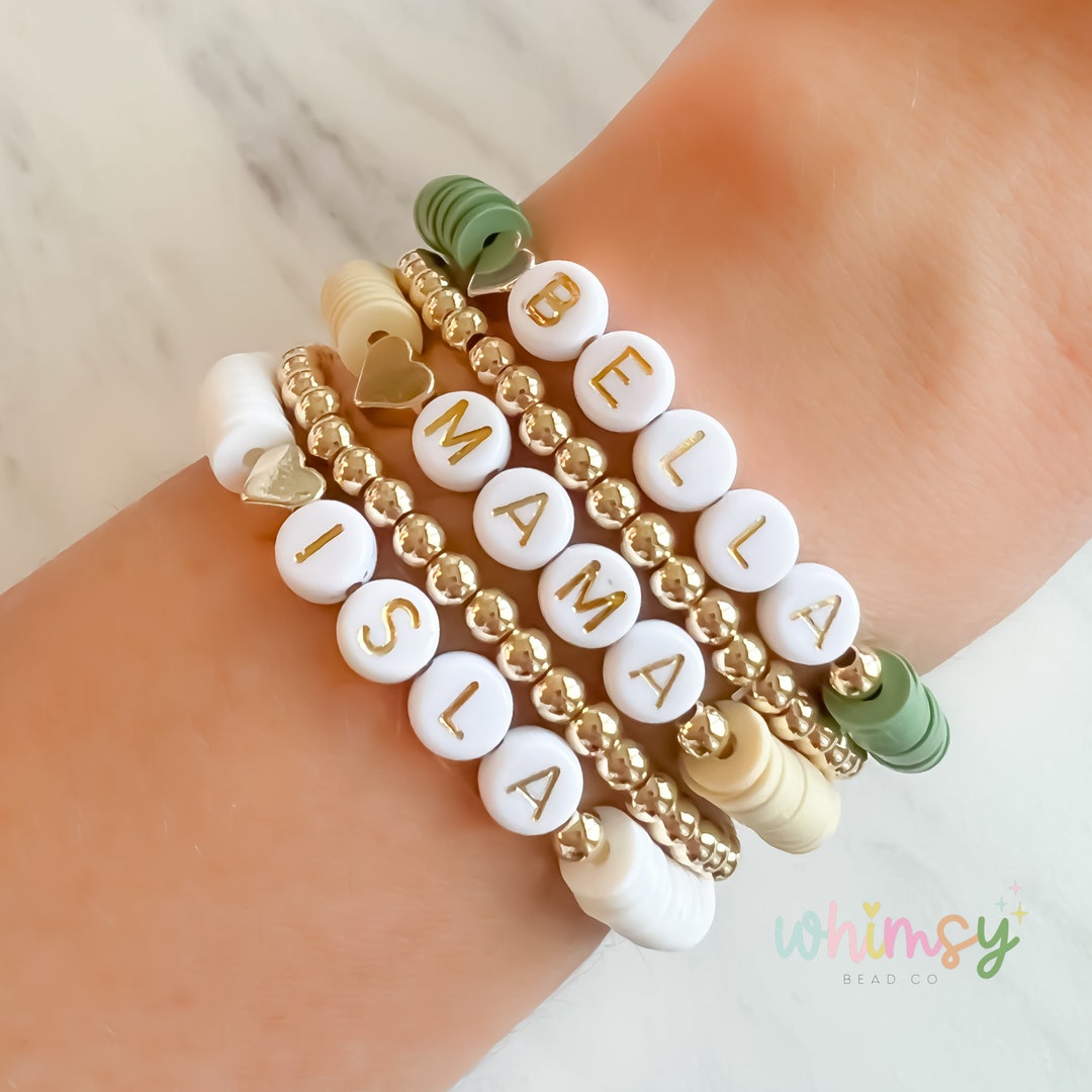 Personalized Heishi Bracelet Stack | Create Your Own Stack | Boho ...
