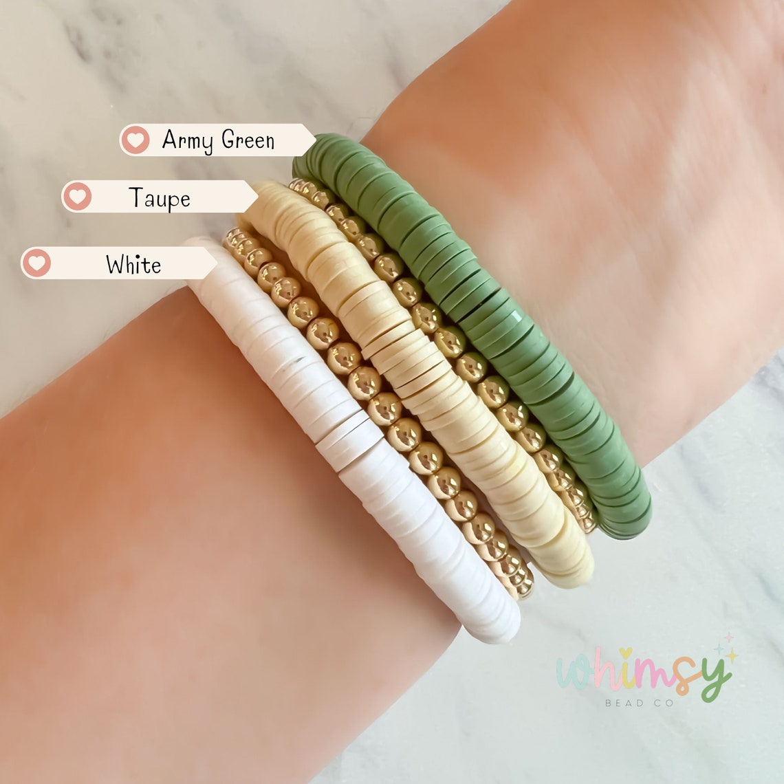 Personalized Heishi Bracelet Stack | Create Your Own Stack | Boho ...