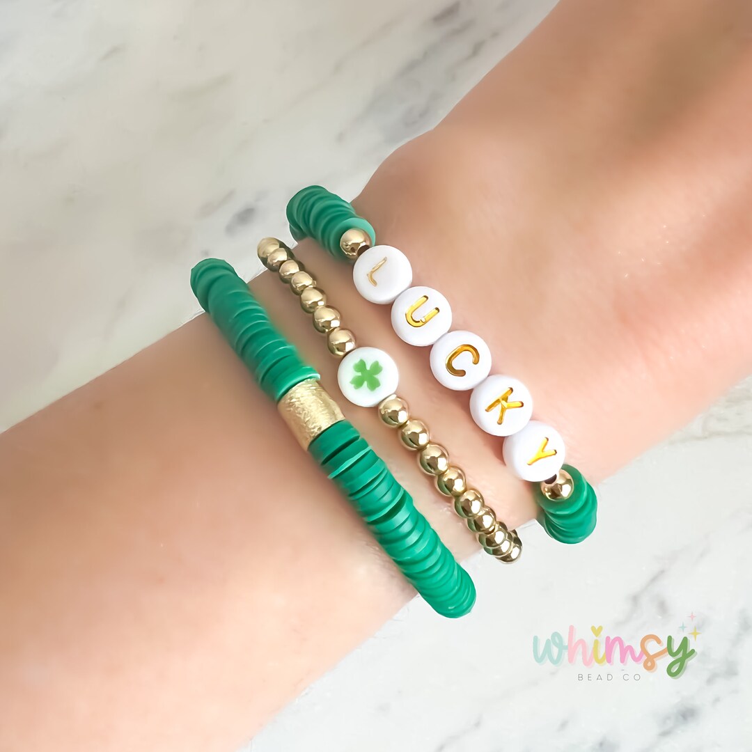 Lucky Green and Gold St. Patrick's Day Bracelets, Accessory, Women's ...
