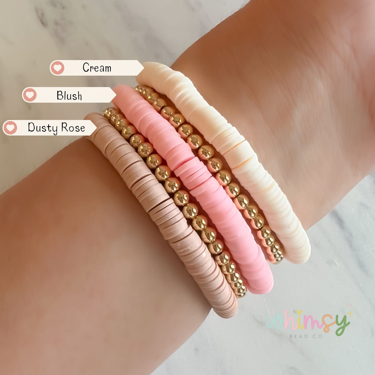 Personalized Heishi Bracelet Stack | Create Your Own Stack | Boho ...