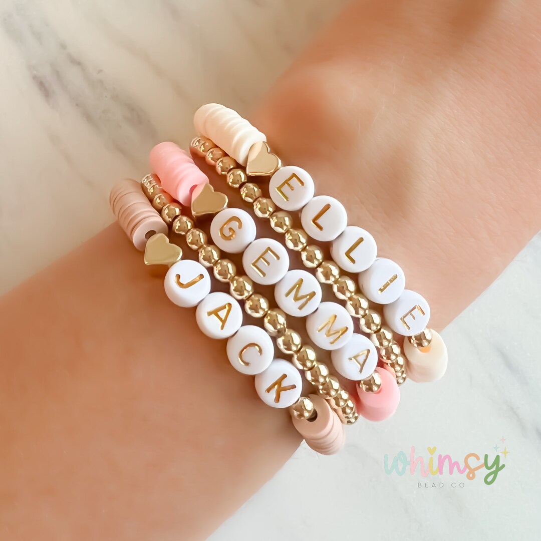 Personalized Heishi Bracelet Stack | Create Your Own Stack | Boho ...