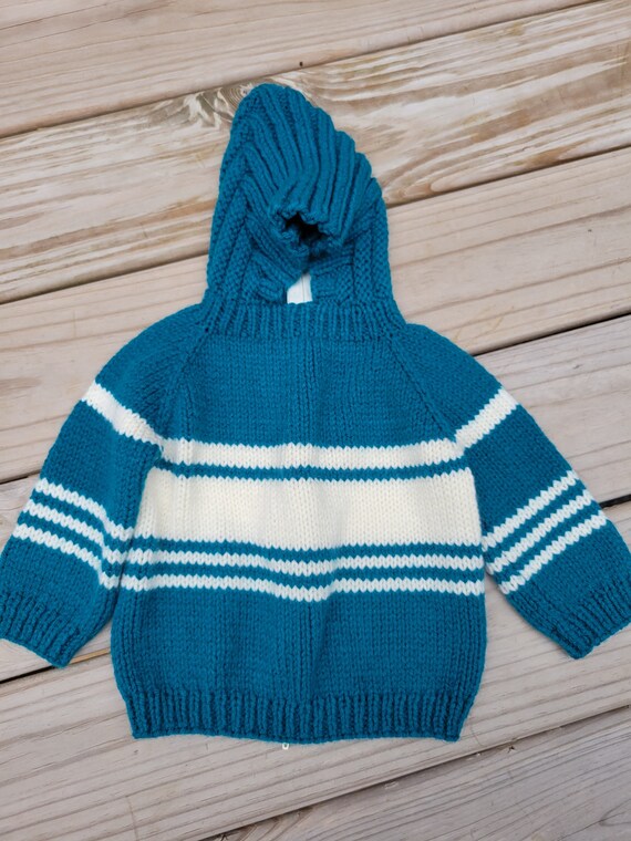 Back zip infant hooded sweater 12 month | Etsy