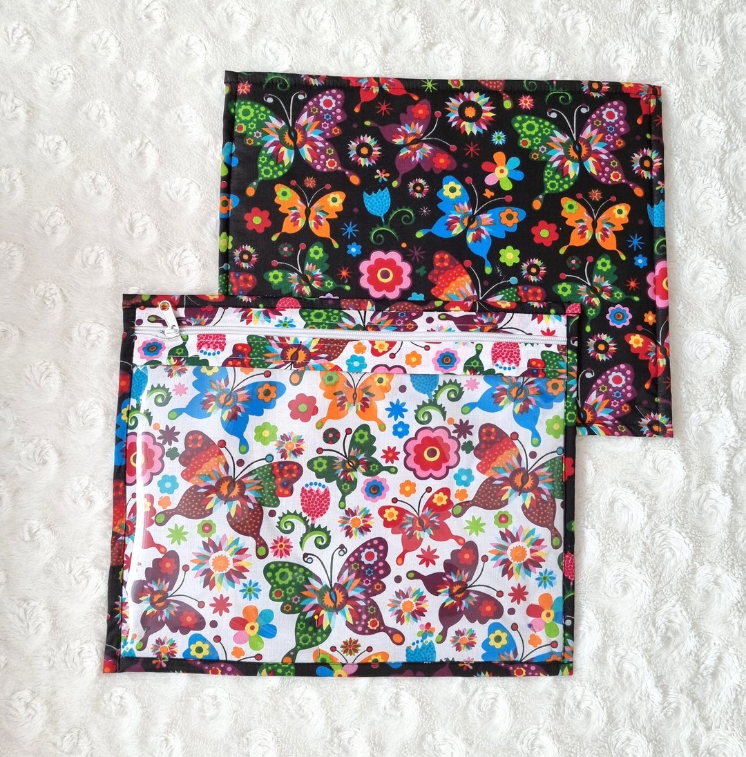 Project Bag Vinyl Cross Stitch Floral Vinyl Front Crewel Handwork ...