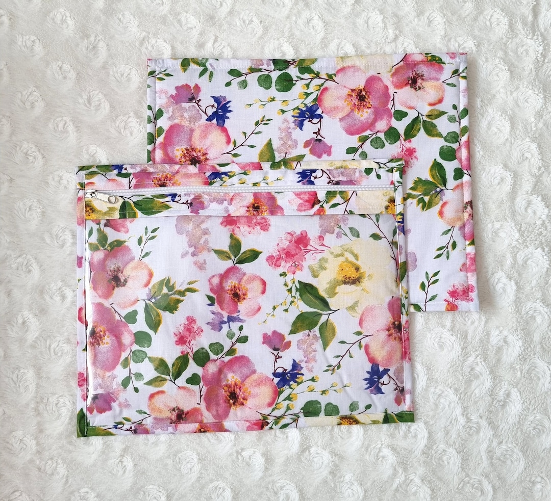 Project Bag Vinyl Cross Stitch Floral Vinyl Front Crewel Handwork ...