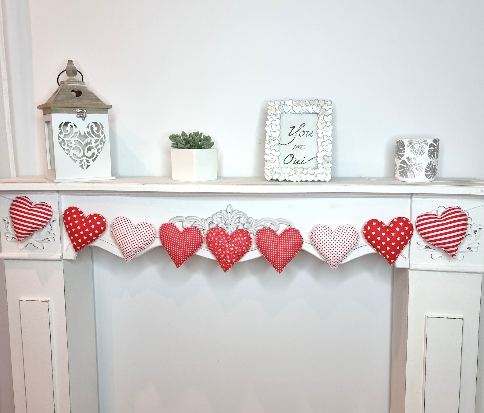 Red Heart Garland Valentines Day Heart Garland Fall in Love - Etsy