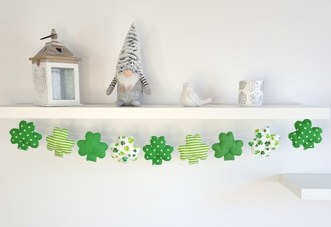 St. Patrick's Day Garland Shamrock Garland Mantle Garland Homemade ...
