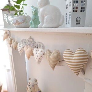 Beige Heart Garland: Boho Nursery Decor, Wedding Garland - Etsy