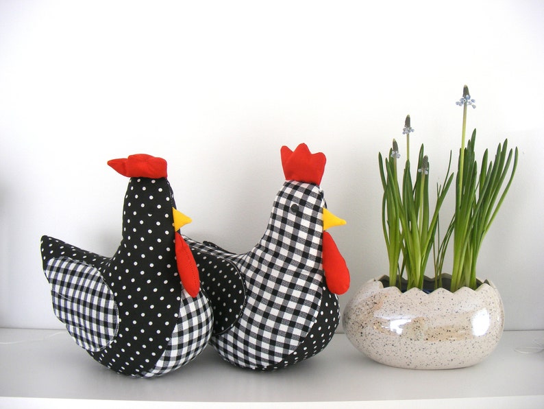 Buffalo Plaid Easter Chicken Spring Home Decor, Spring Chicken Easter ...