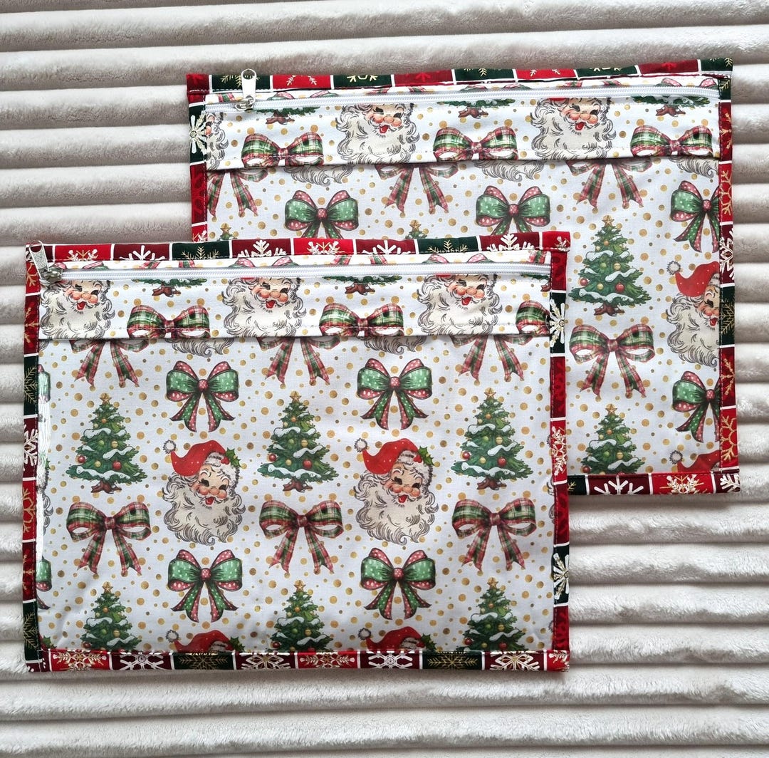 Christmas or Winter Project Bag, Vinyl Cross Stitch Project Bag, Xmas ...