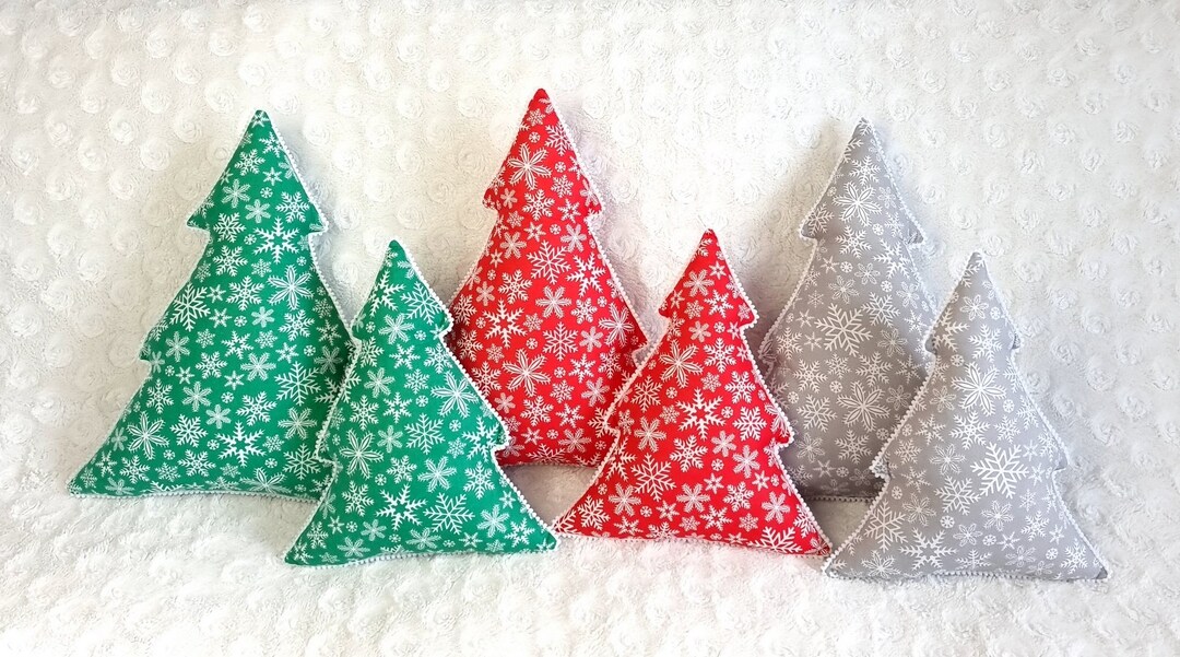 Christmas Tree Pillow Natural Linen Decorative Pillow, Xmas Decor ...