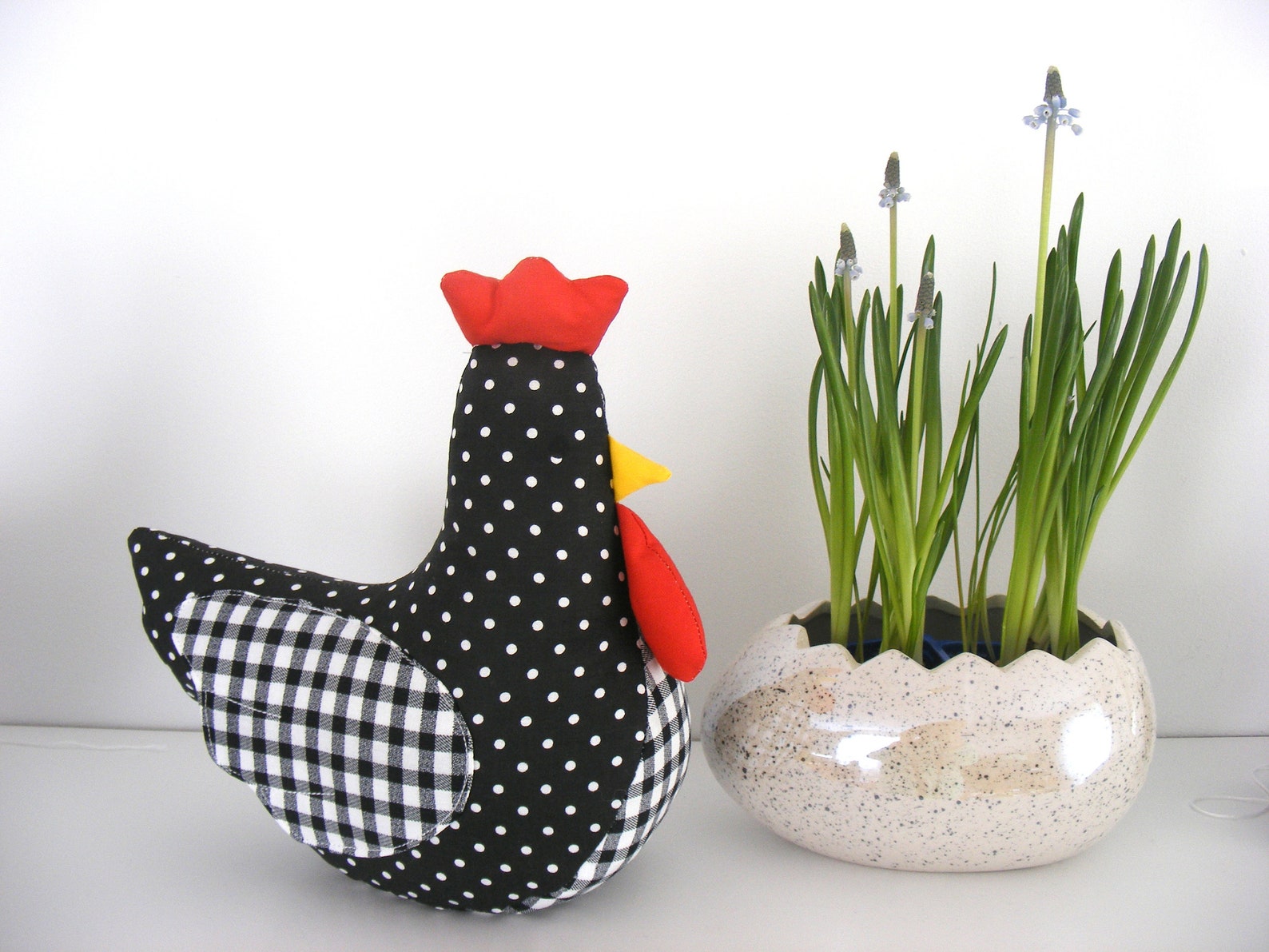 Buffalo Plaid Easter Chicken Spring Home Decor, Spring Chicken Easter ...