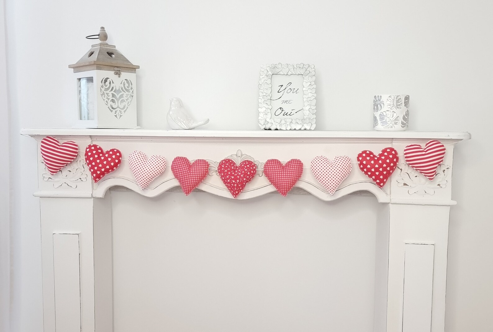 Red Heart Garland Valentines Day Heart Garland Fall in Love - Etsy