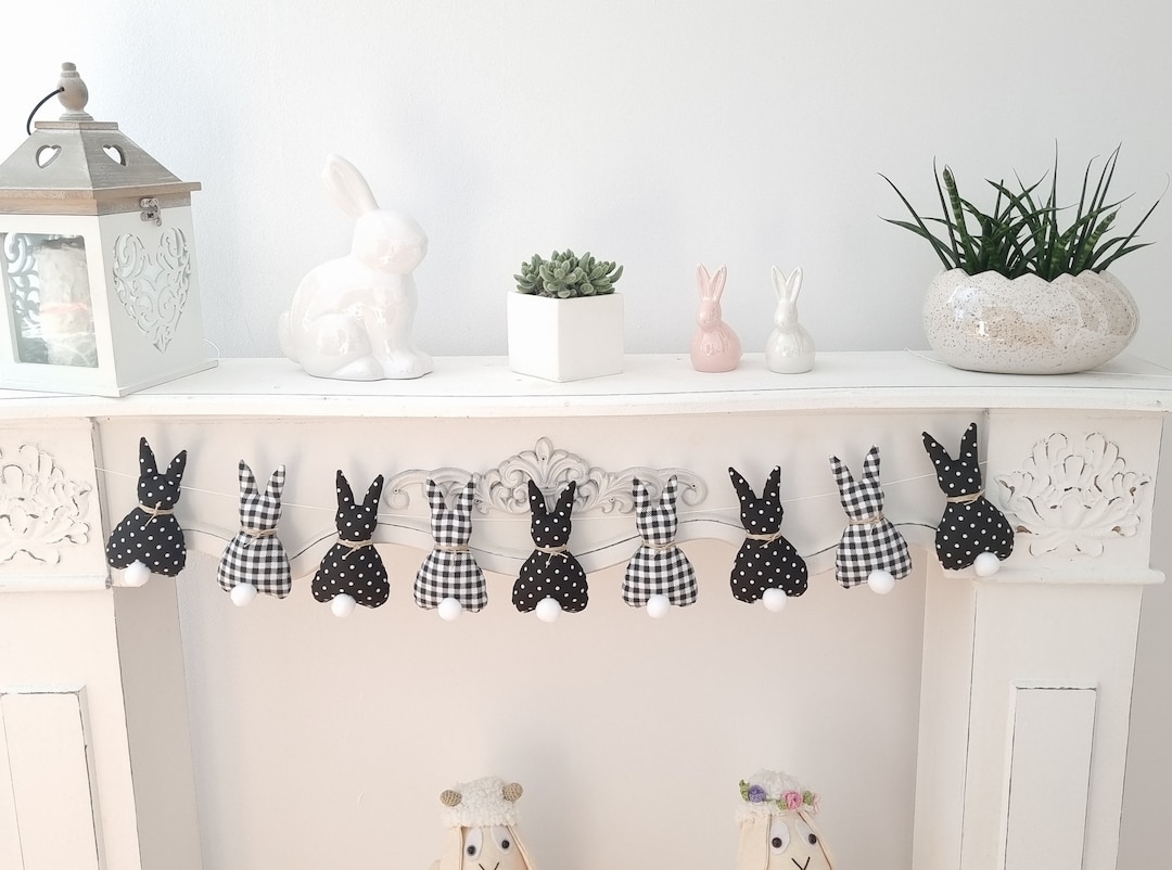 Easter Bunny Fabric Garland, Rabbit Fireplace Garland, Easter Bunny ...