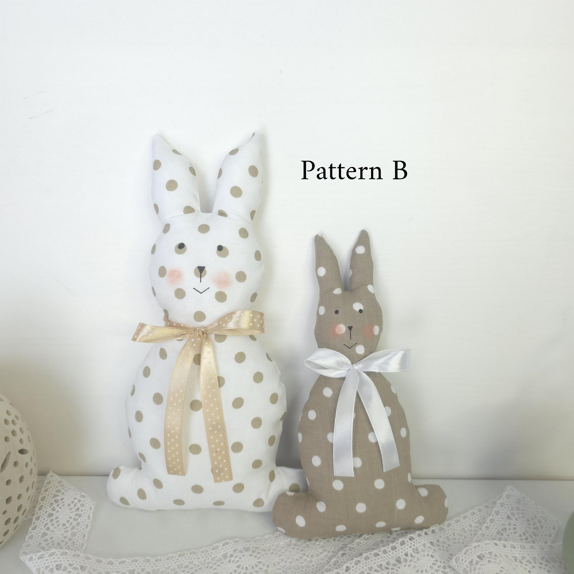 Neutral Easter Bunny Decor Set, Beige and White Fabric Rabbits ...