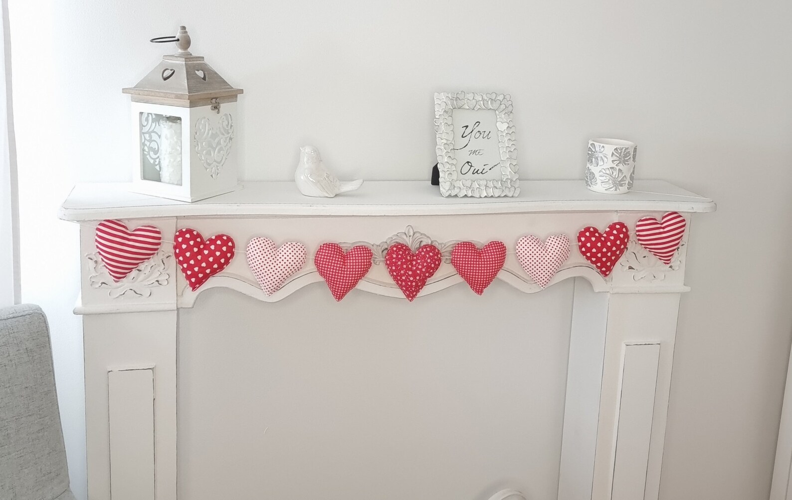 Red Heart Garland Valentines Day Heart Garland Fall in Love - Etsy