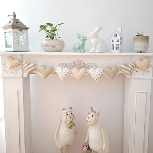 Beige Heart Garland: Boho Nursery Decor, Wedding Garland - Etsy
