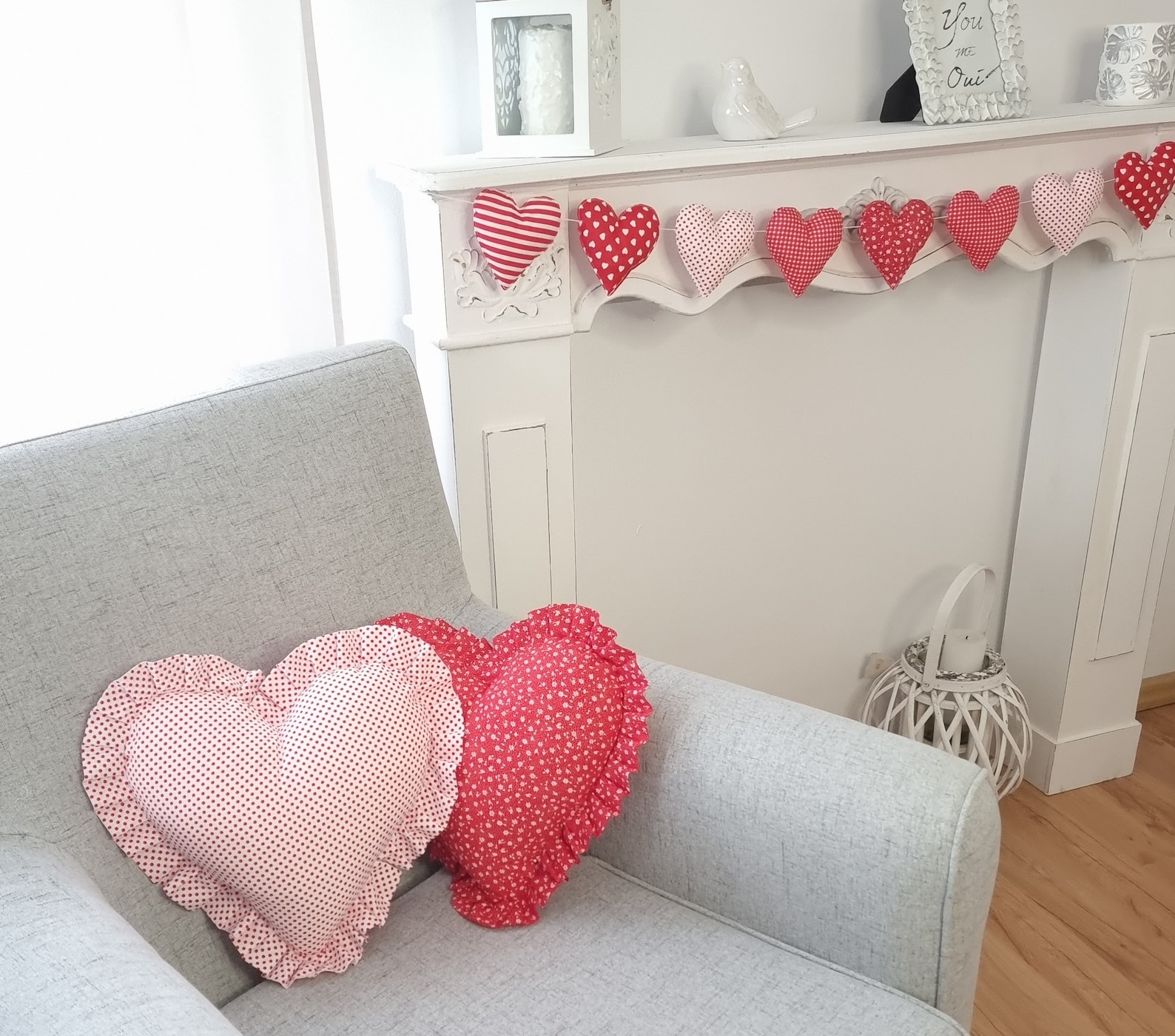 Red Heart Garland Valentines Day Heart Garland Fall in Love | Etsy