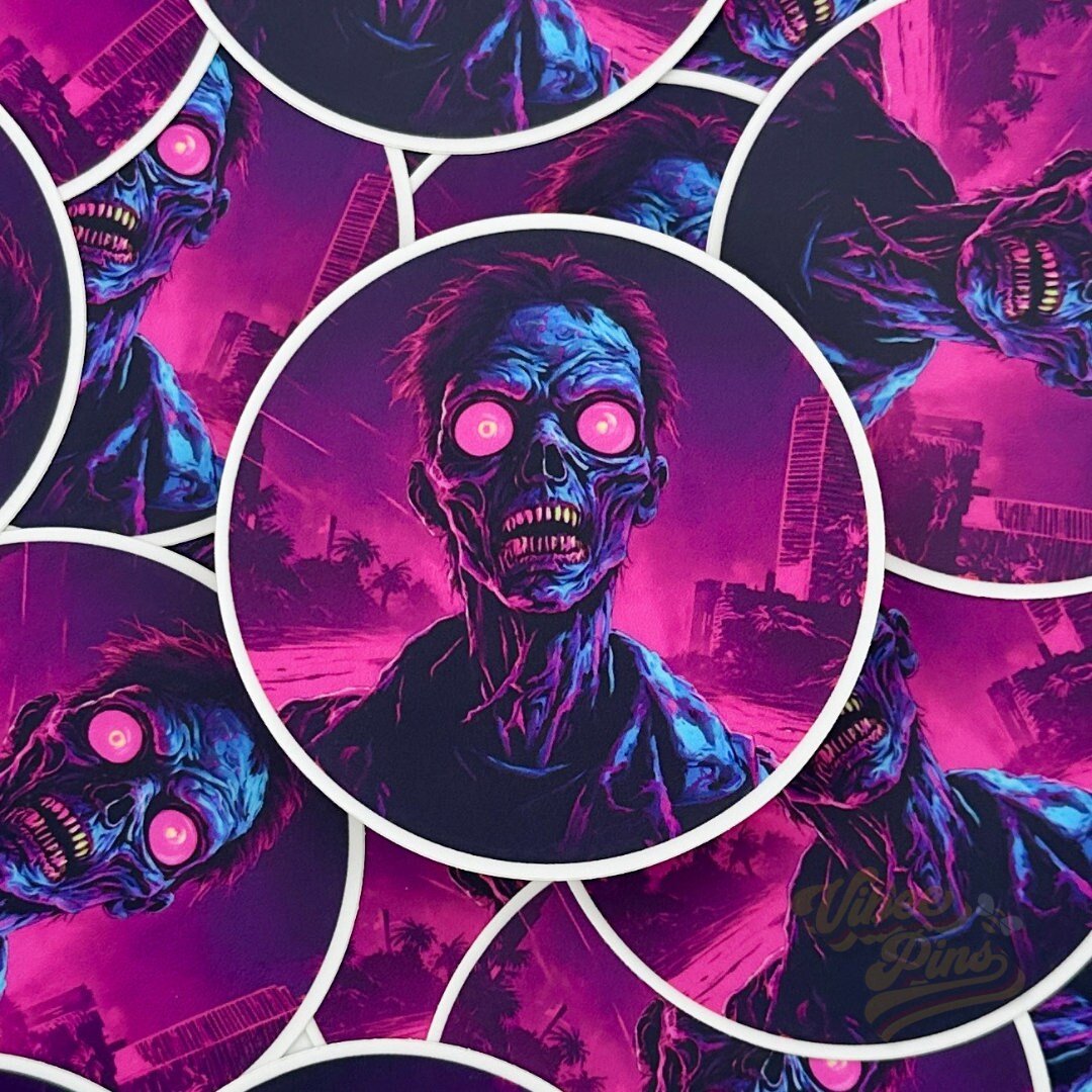 Vibrant Neon Zombie Sticker | Stand Out With Gruesome Pop Art - Etsy