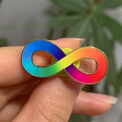 Autistic Pride 1.5 Inch Infinity Gold Enamel Pin Brooch Autism - Etsy
