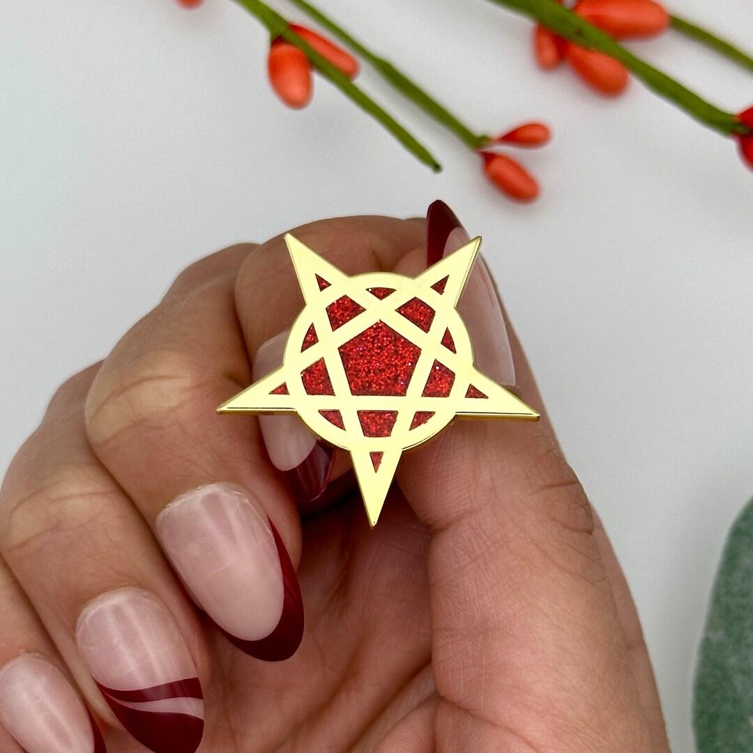 Mystical Pentagram Enamel Pin | Symbolic Fashion Statement - Etsy