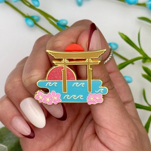 Torii Gate Enamel Pin | Japanese Shrine-inspired Accessory for Cultural ...