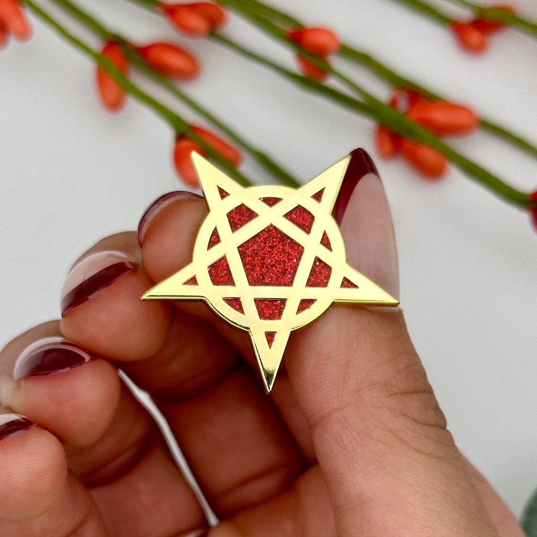 Mystical Pentagram Enamel Pin | Symbolic Fashion Statement - Etsy