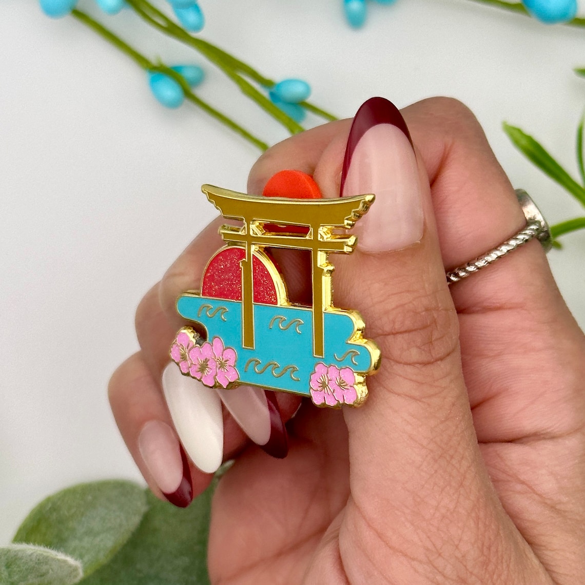 Torii Gate Enamel Pin | Japanese Shrine-inspired Accessory for Cultural ...