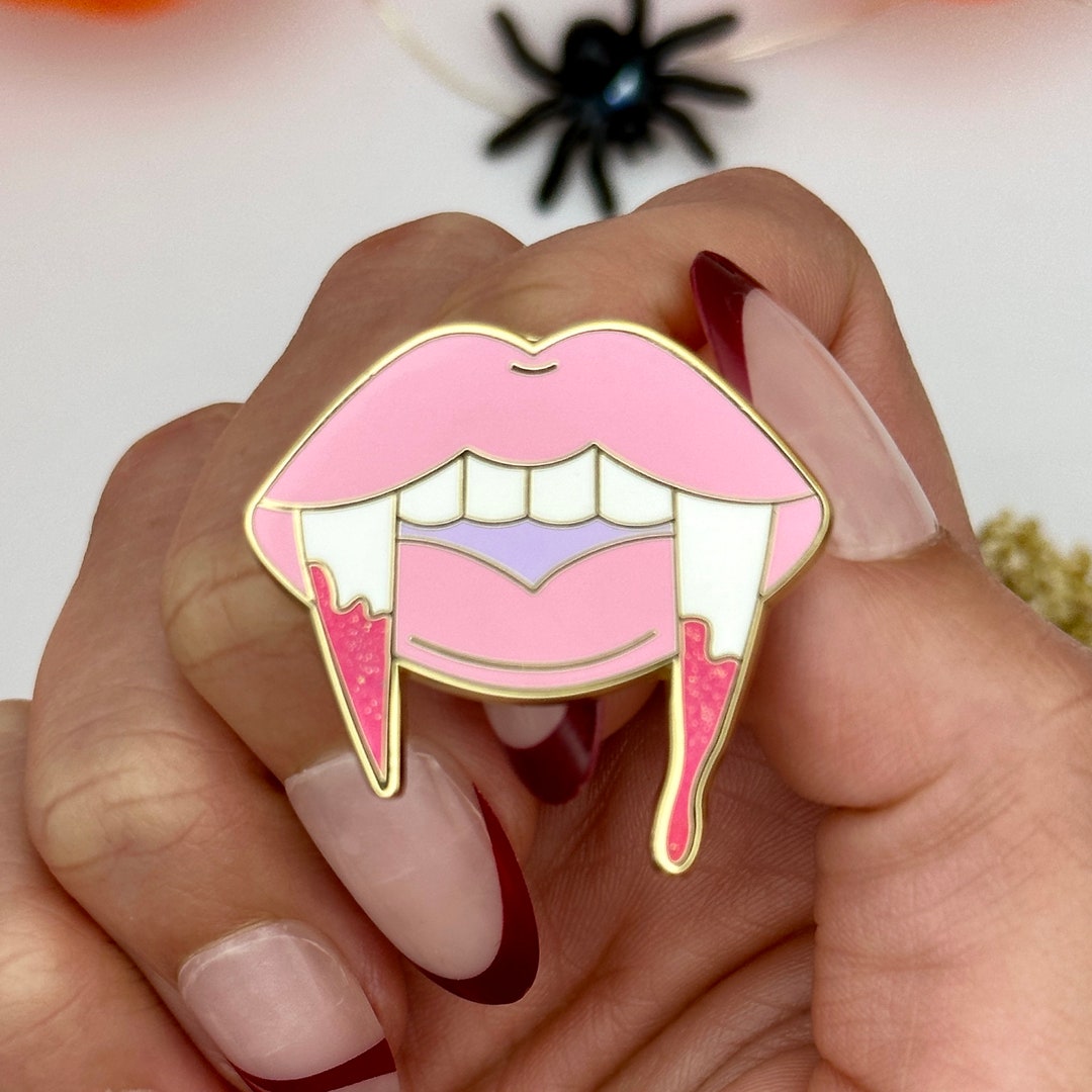 Gothic Vampire Fangs Pin | Stylish and Edgy Accessory for the Night - Etsy