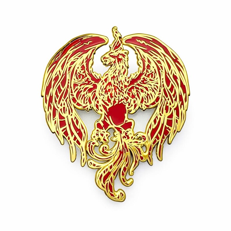 Golden Phoenix Hard Enamel Pin – Collectible Rebirth Symbol - Etsy