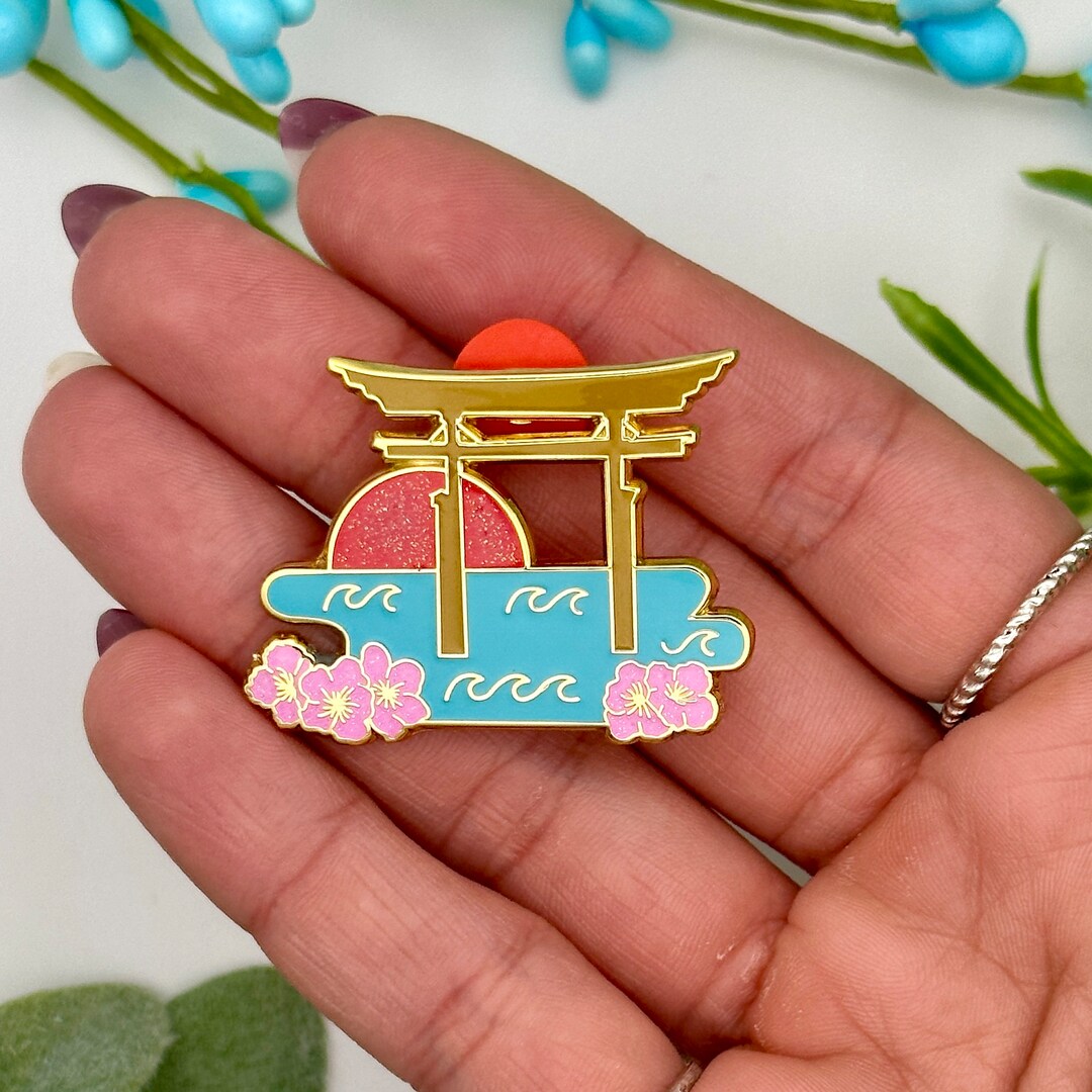 Torii Gate Enamel Pin | Japanese Shrine-inspired Accessory for Cultural ...