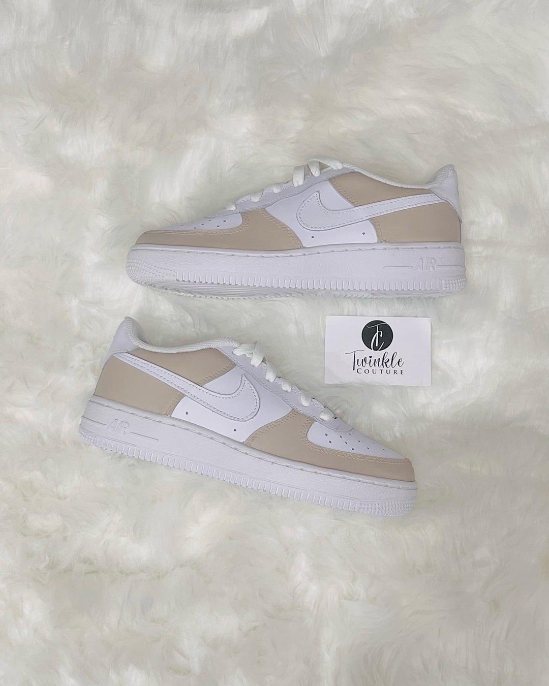 Cream Natural Beige Custom Nike Air Force 1 Sneakers Af1 - Etsy
