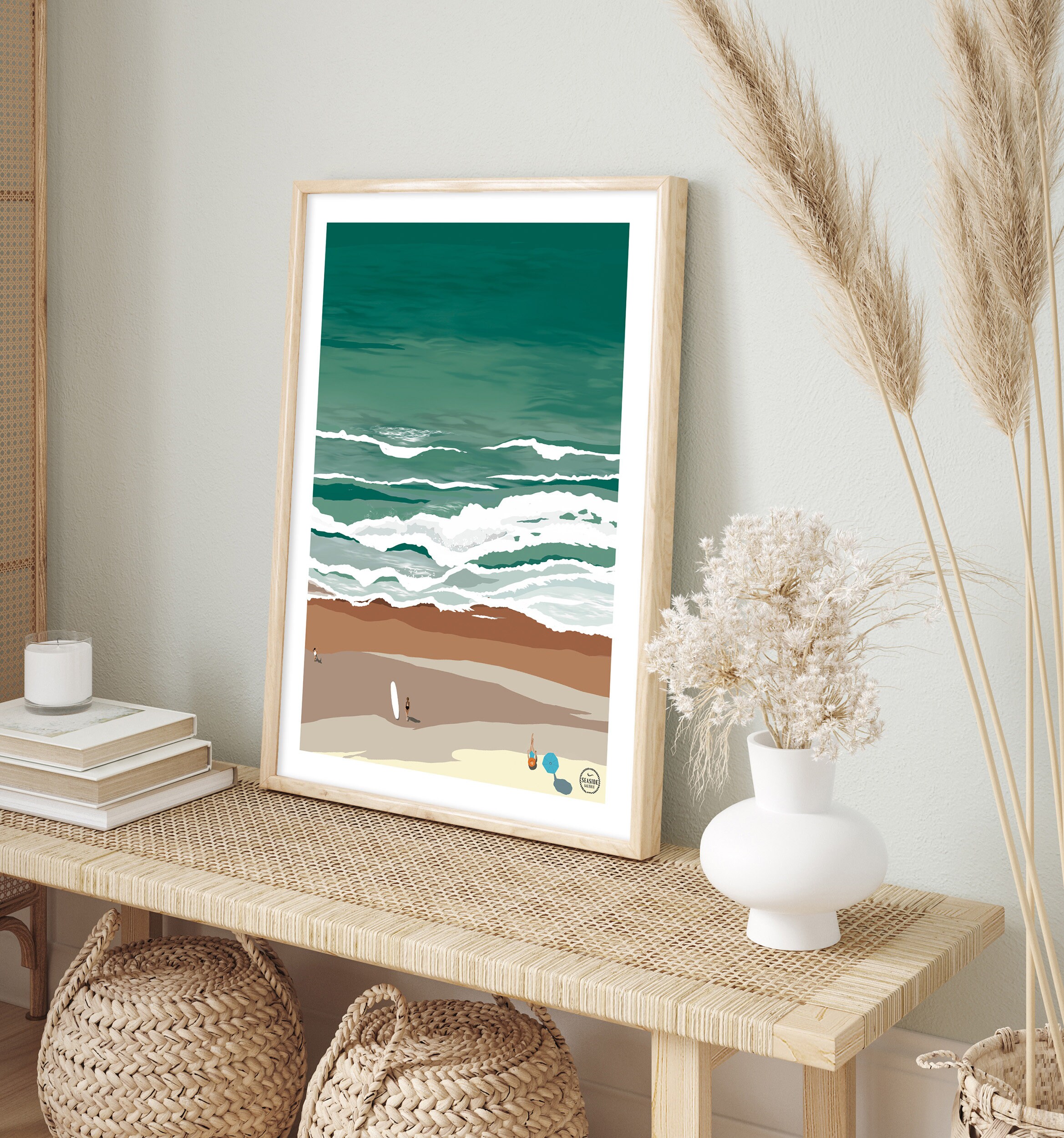 Poster "aerial View Beach" | Landscape of Brittany | Surfing Seaside ...