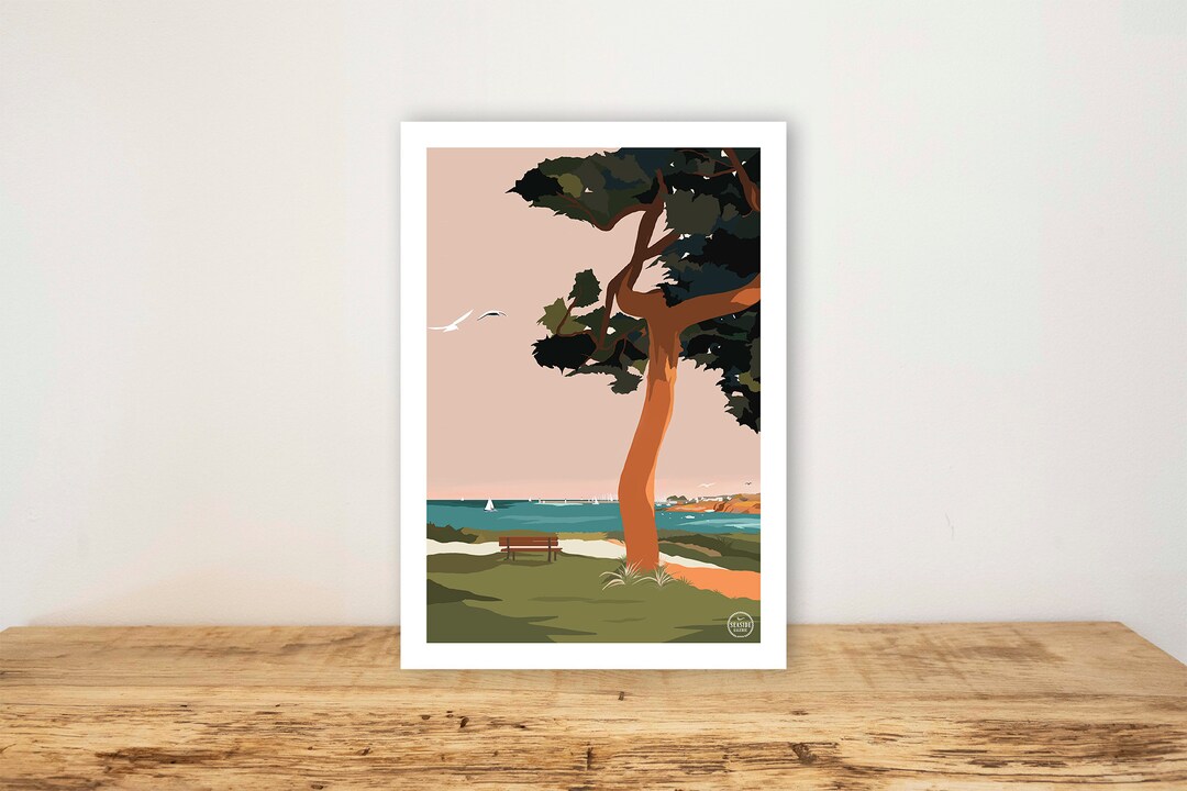 A5 Poster "saint Julien" - Map, Seaside Poster - Wall Art - Print ...