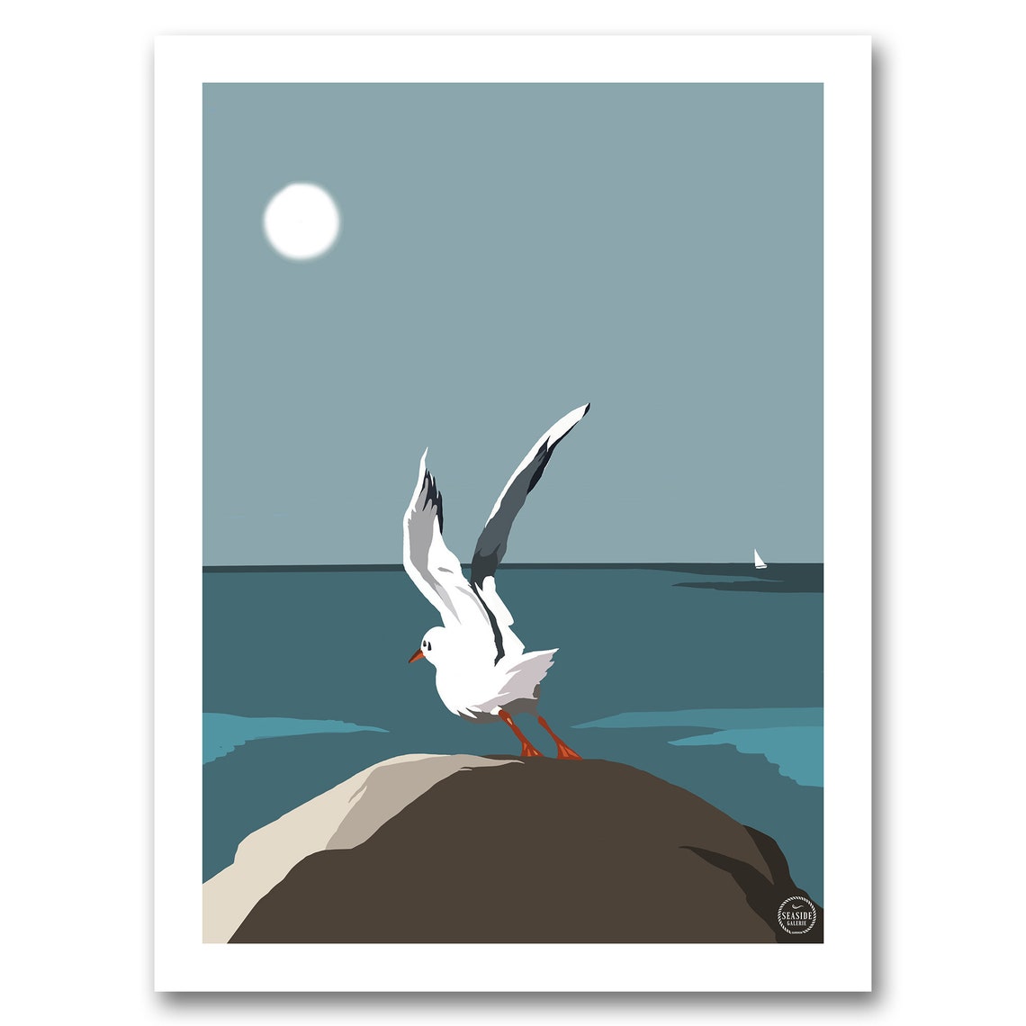 Seagull Poster | Bird | Brittany | Seaside Illustration | Vintage ...