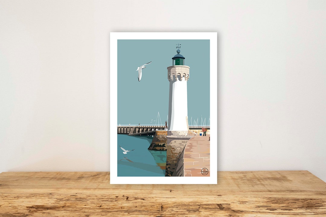 A5 Poster "lighthouse Port Haliguen" - Map, Seaside Poster - Wall Art ...