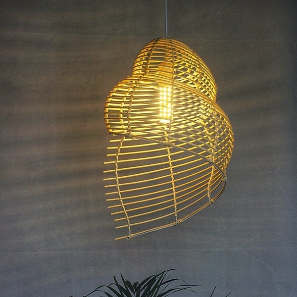 Bamboo Light Fixture - Etsy