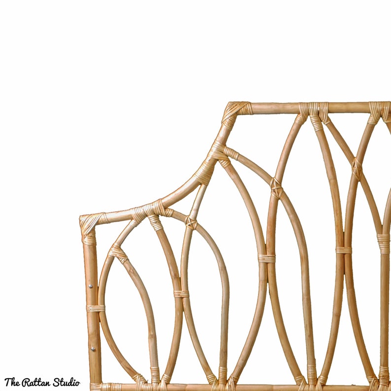 Handmade Rattan Palm Leaflet Design Bedhead Rattan Wicker Handcrafted ...