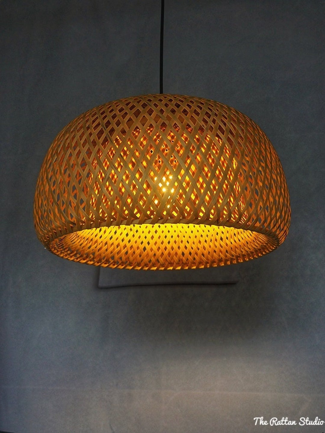 Modern Hand-woven Bamboo Pendant Light Rattan Bamboo Weaving Kitchen ...