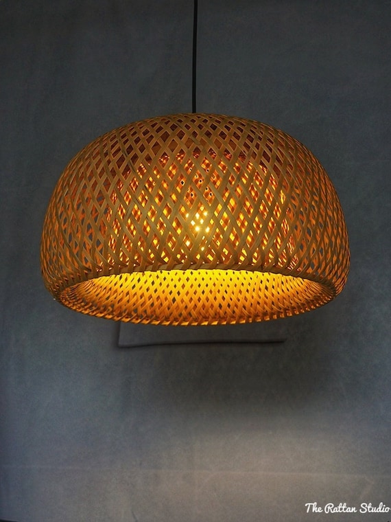 Modern Hand-woven Bamboo Pendant Light Rattan Bamboo Weaving - Etsy