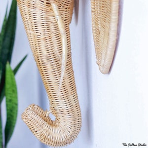 Handmade Wicker Elephant Head Wicker Wall Decor Kids Room Elephant ...