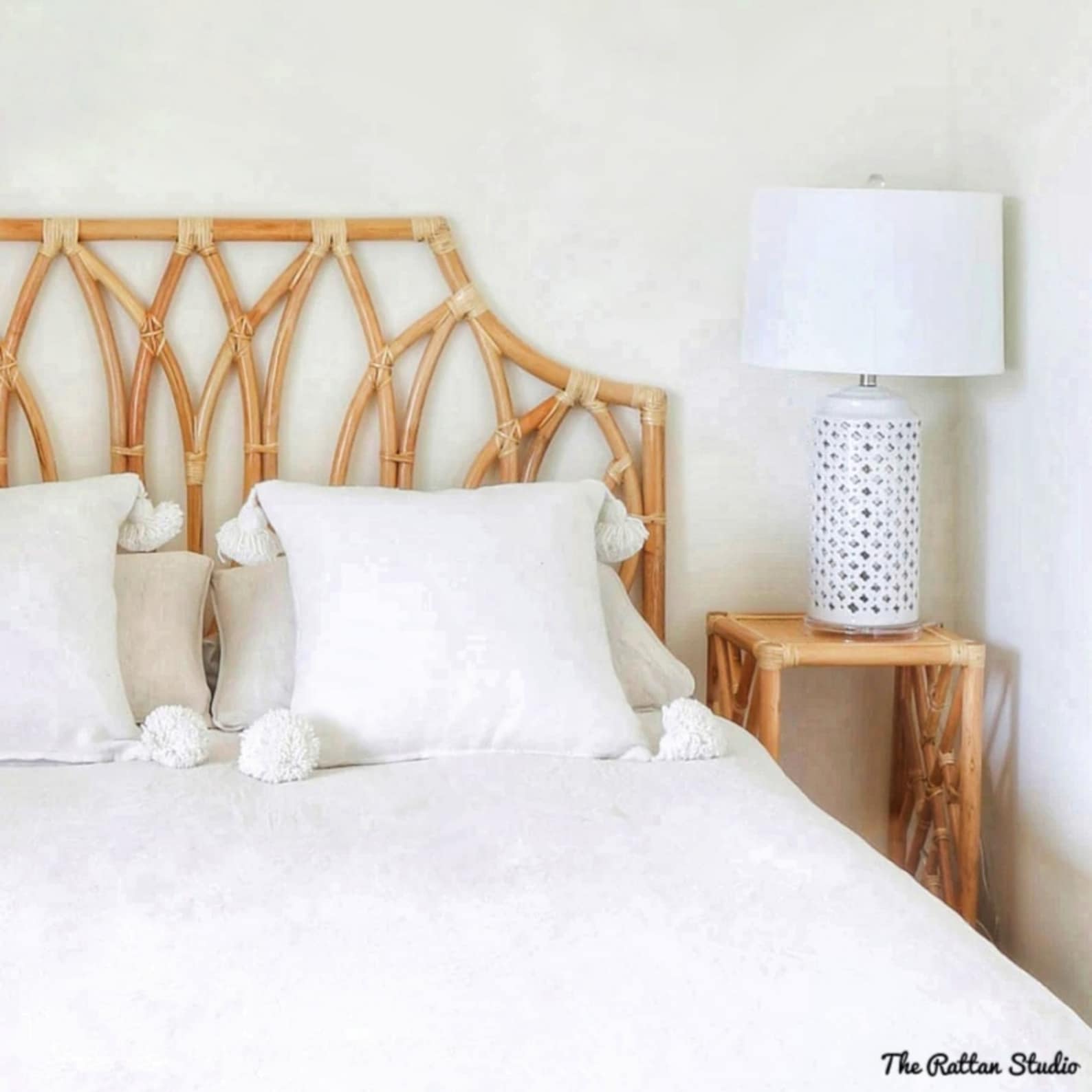 Handmade Rattan Palm Leaflet Design Bedhead Rattan Wicker | Etsy