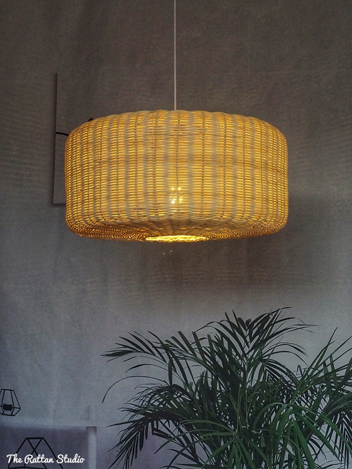 Modern Hand-woven Bamboo Pendant Light Rattan Bamboo Weaving Kitchen ...