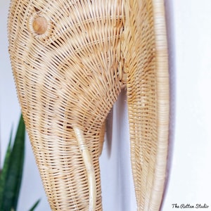 Handmade Wicker Elephant Head Wicker Wall Decor Kids Room Elephant ...